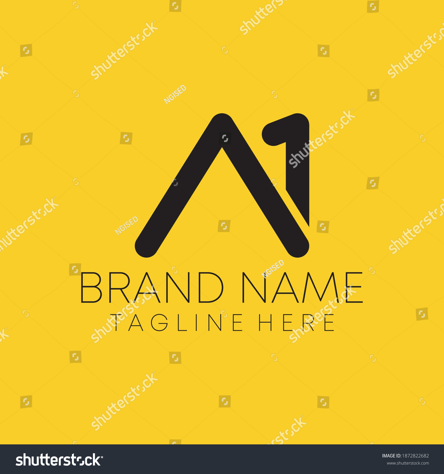 A1 Text Logo Design Vector Letter Stock Vector (Royalty Free) 1872822682
