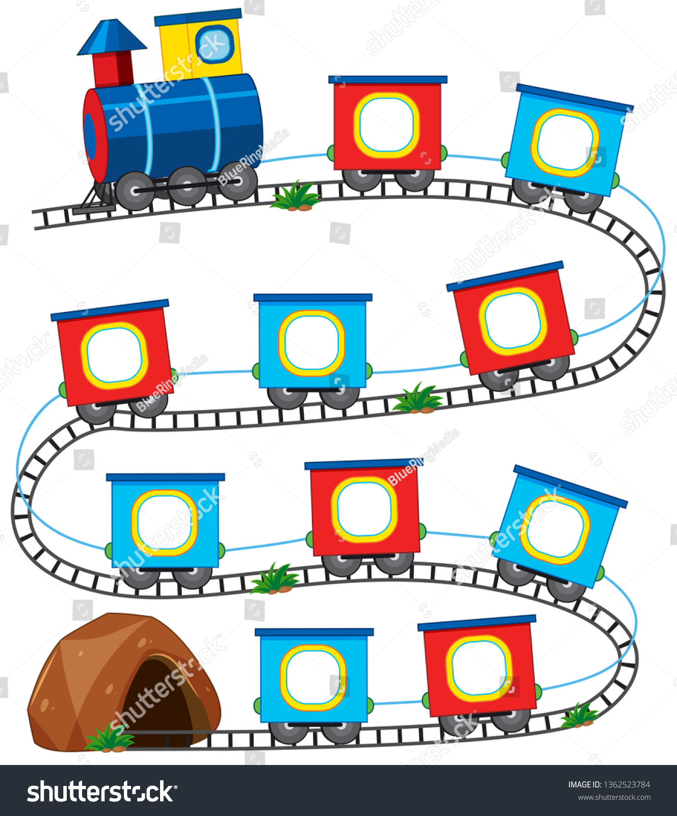 Train Game Template Illustration Stock Vector (Royalty Free) 1362523784 ...