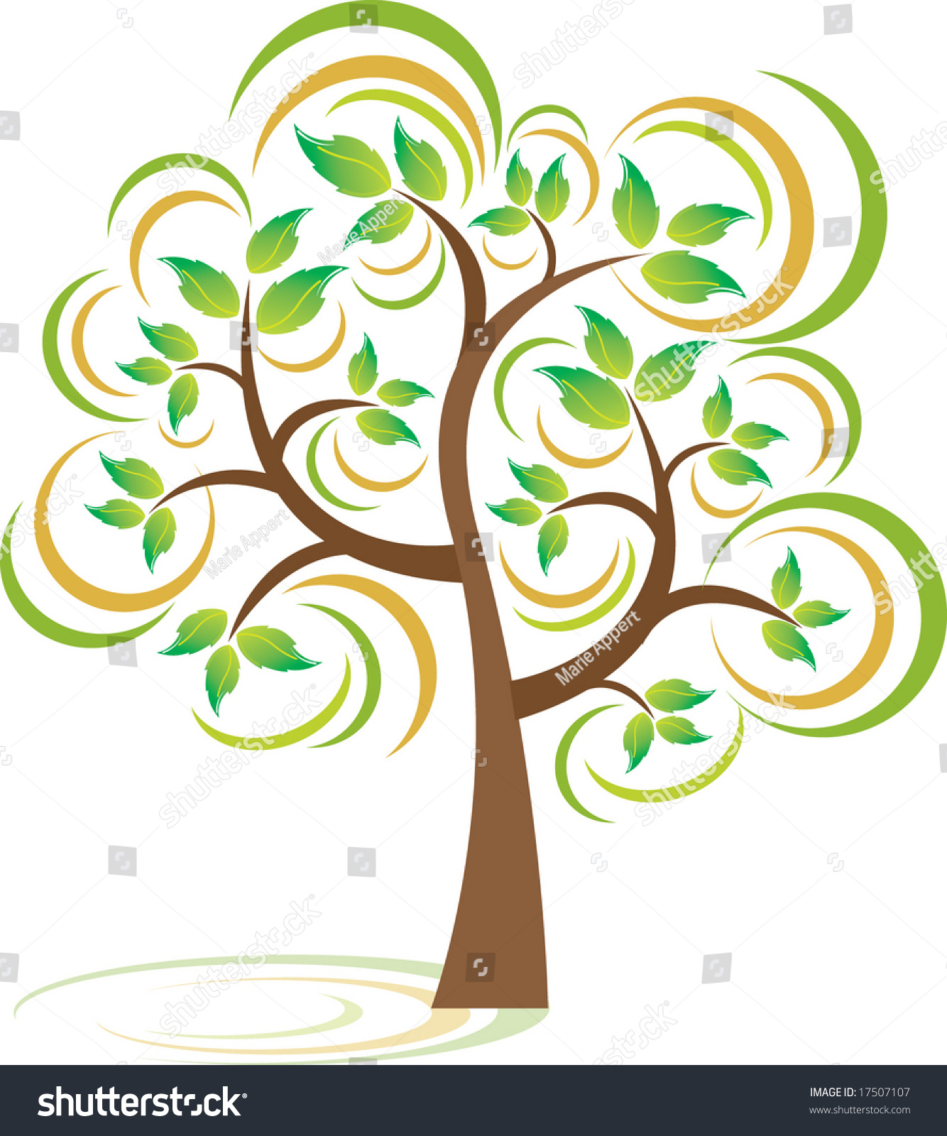 Tree Blowing Wind Stock Vector (Royalty Free) 17507107 - Shutterstock