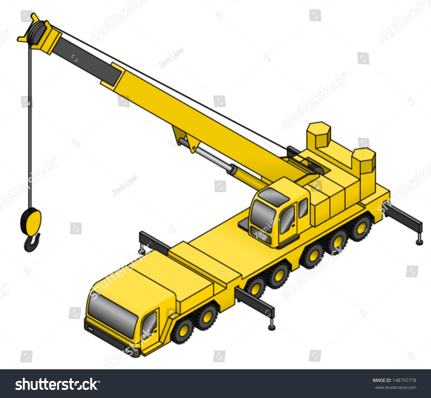 A Truck Crane. Stock Vector Illustration 148795778 : Shutterstock