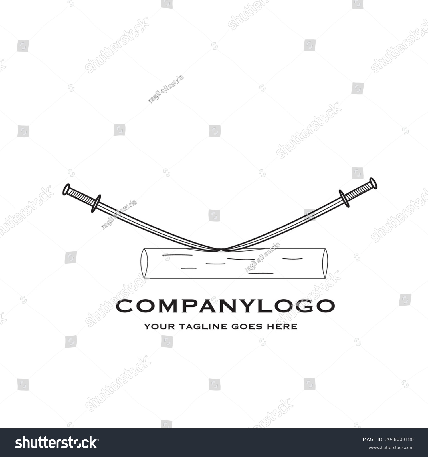 Two Sword Logo Inspiration Stock Vector (Royalty Free) 2048009180