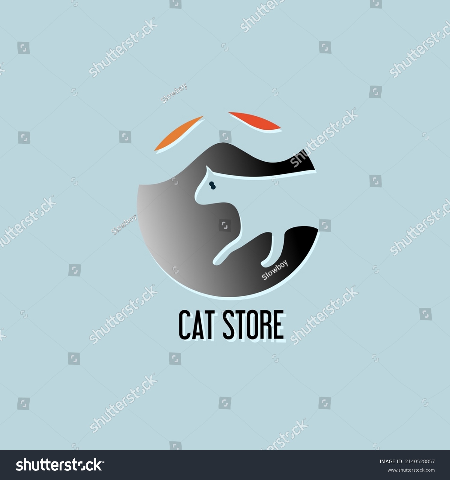 Unique Beautiful Cat Logo Vector Format Stock Vector (Royalty Free ...
