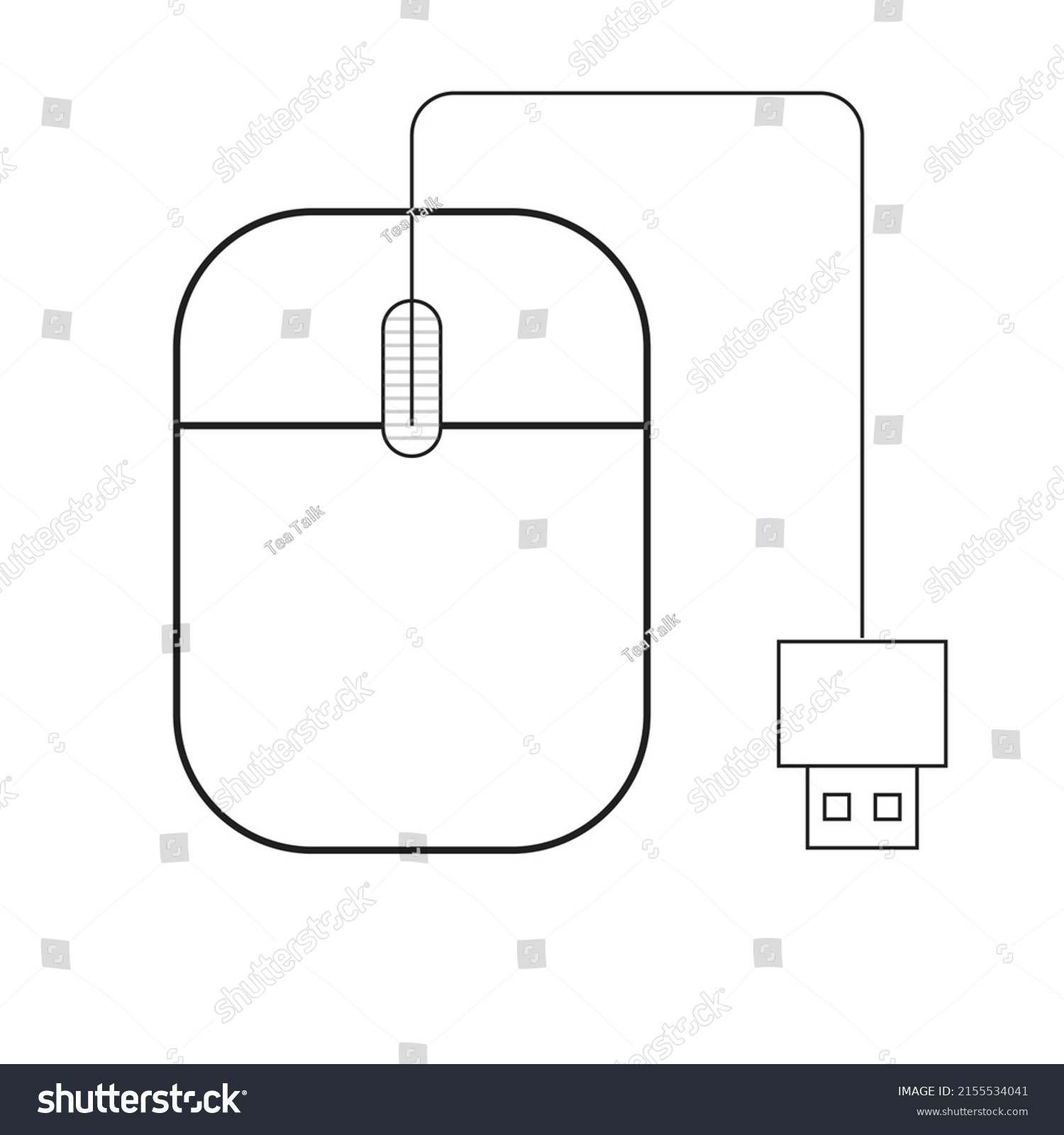 Usb Computer Mouse Cord Attached Concept Stock Vector (Royalty Free ...