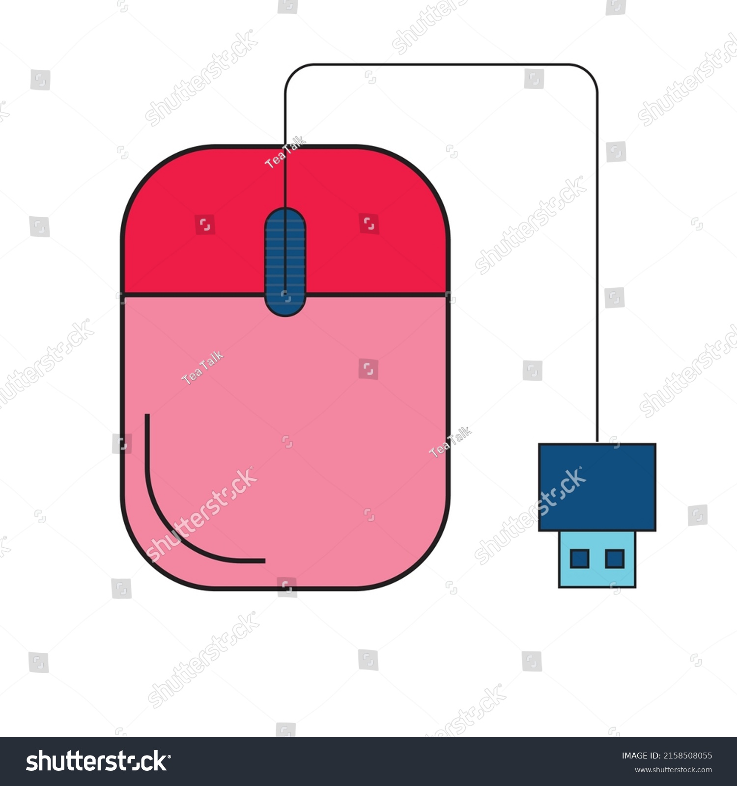Usb Computer Mouse Cord Attached Concept Stock Vector (Royalty Free ...