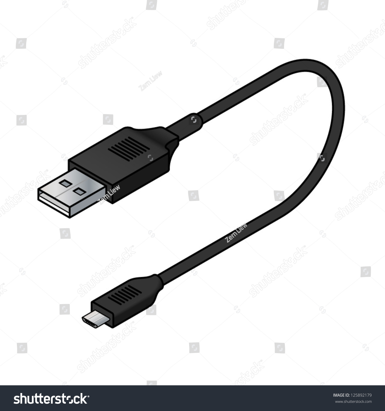 Usb Universal Serial Bus Cable Usb Stock Vector (Royalty Free) 125892179