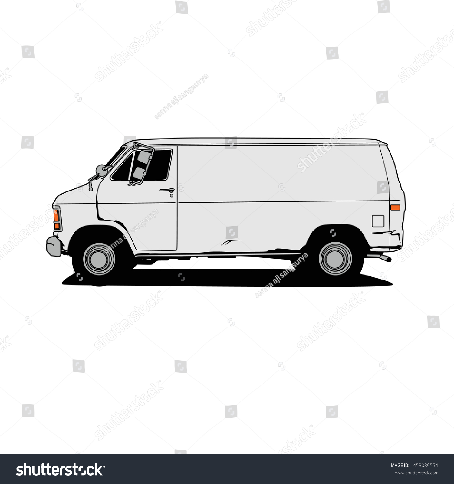 Van Truck Vector Illustration Stock Vector (Royalty Free) 1453089554