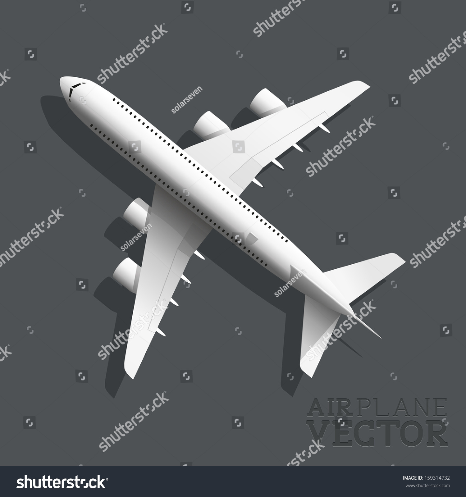 Vector Airplane Top View Vector Illustration Stock Vector (Royalty Free ...