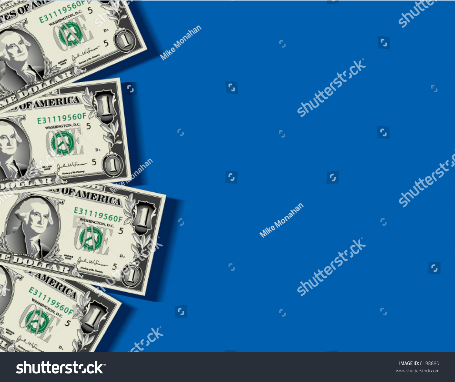 Vector Background Showing Four Dollar Bills Stock Vector (Royalty Free ...