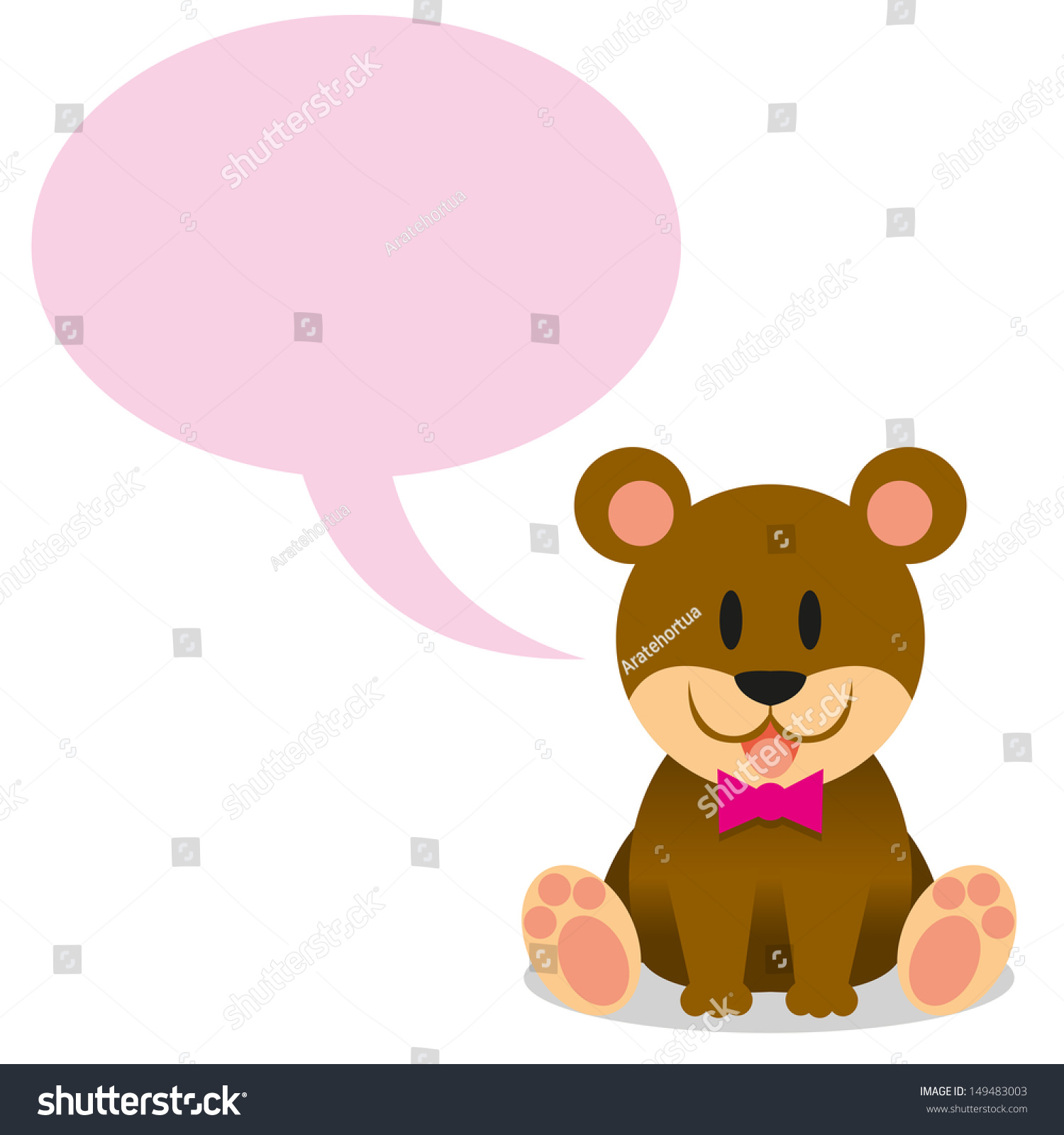 Vector Cute Cartoon Teddy Bear Bubble Stock Vector (Royalty Free ...
