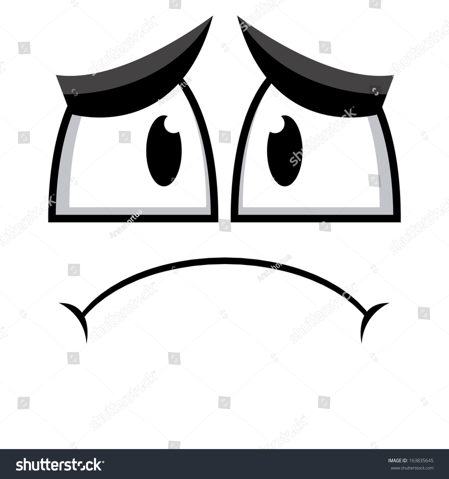 Vector Cute Cartoon White Sad Face: เวกเตอร์สต็อก (ปลอดค่าลิขสิทธิ์ ...