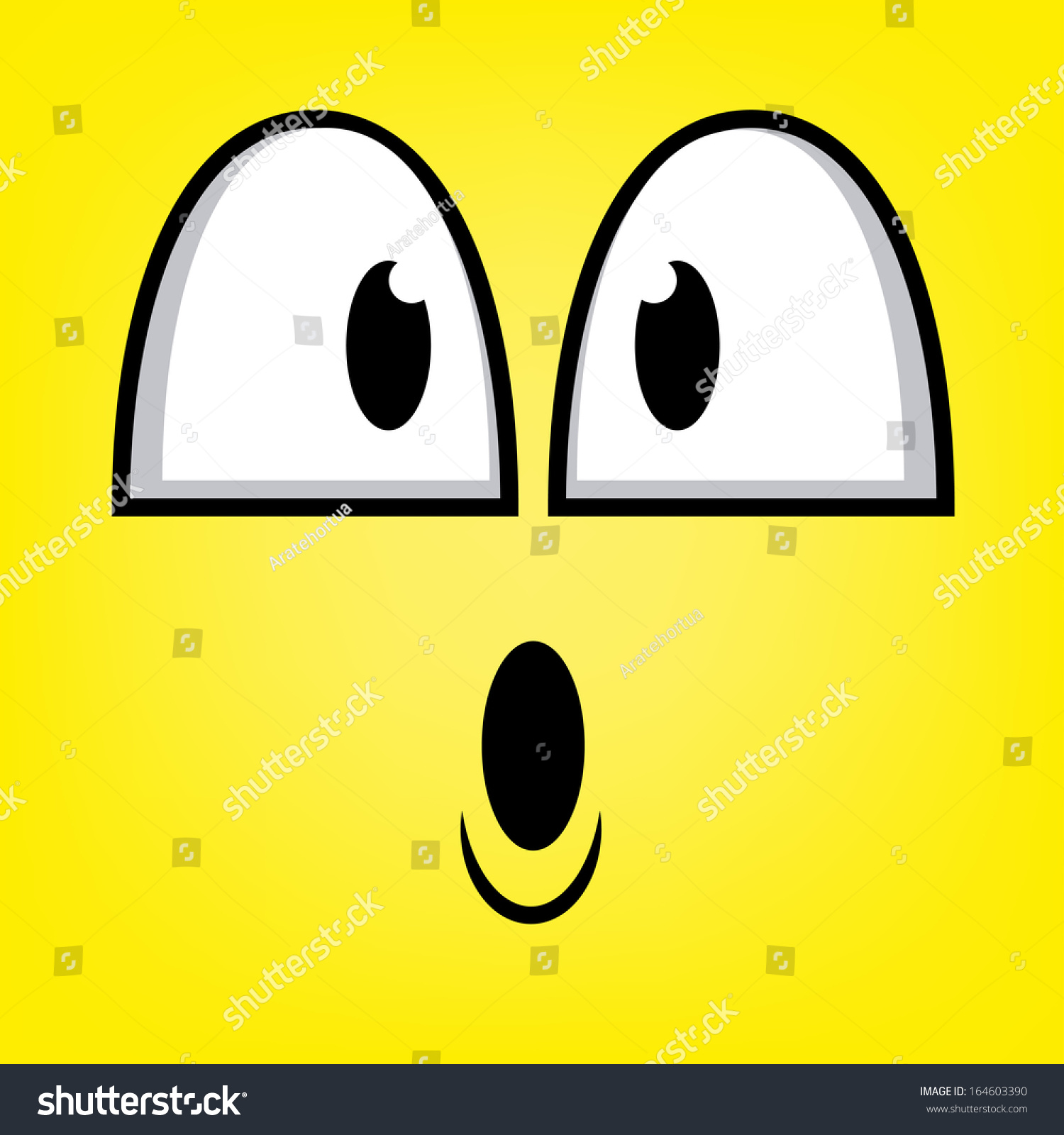 Vector Cute Cartoon Yellow Surprised Face Stock Vector (Royalty Free ...