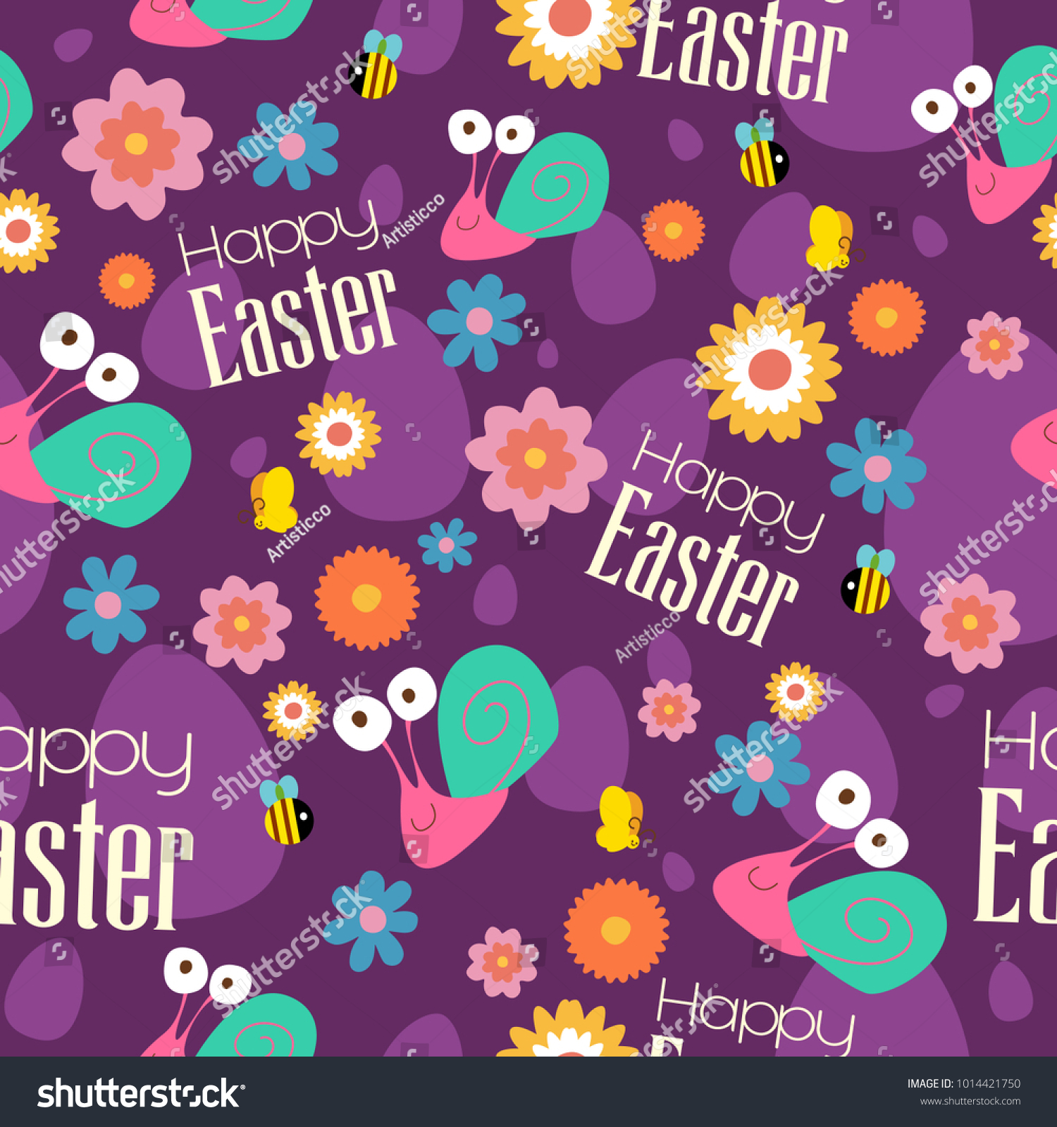 Vector Illustration Easter Spring Wallpaper Seamless: vector de stock ...