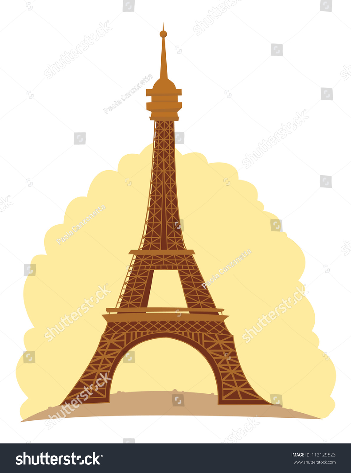 Vector Illustration Representing Eiffel Tower Cartoon Stock Vector ...