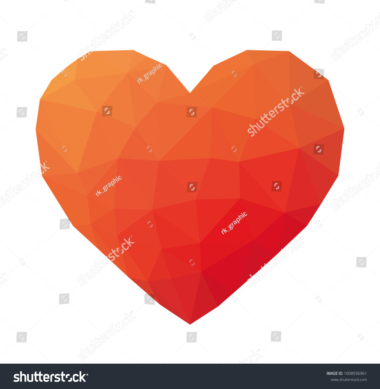 Vector Low Poly Heart Shape Stock Vector (Royalty Free) 1008936961 ...