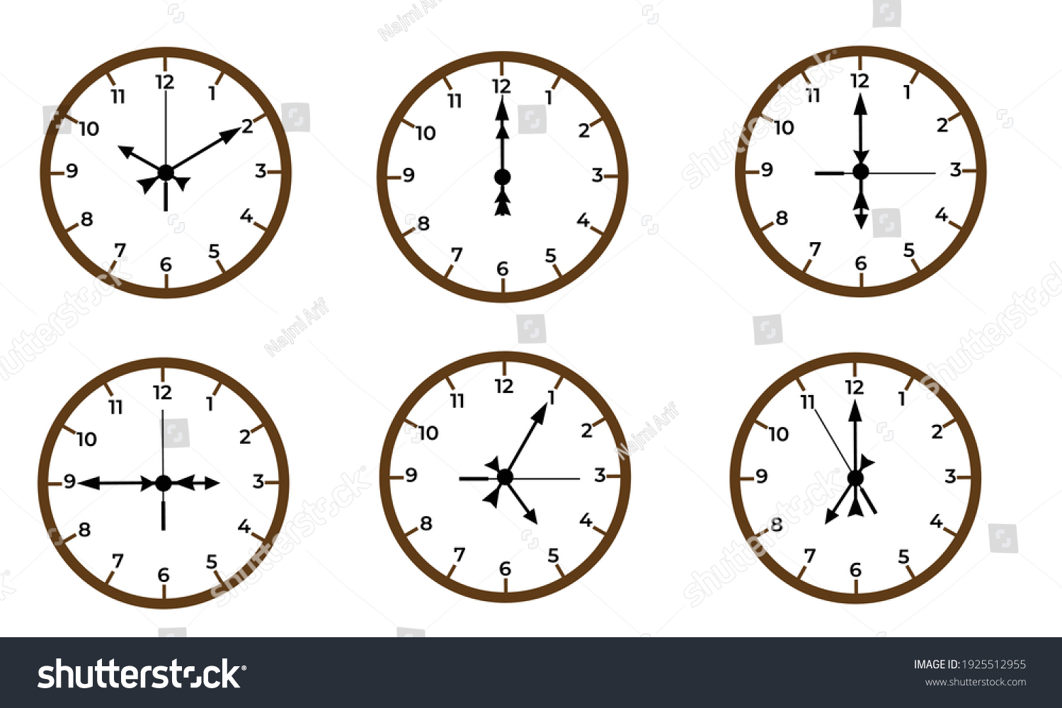 Vector Clock Showing Variable Time On Stock Vector (Royalty Free ...