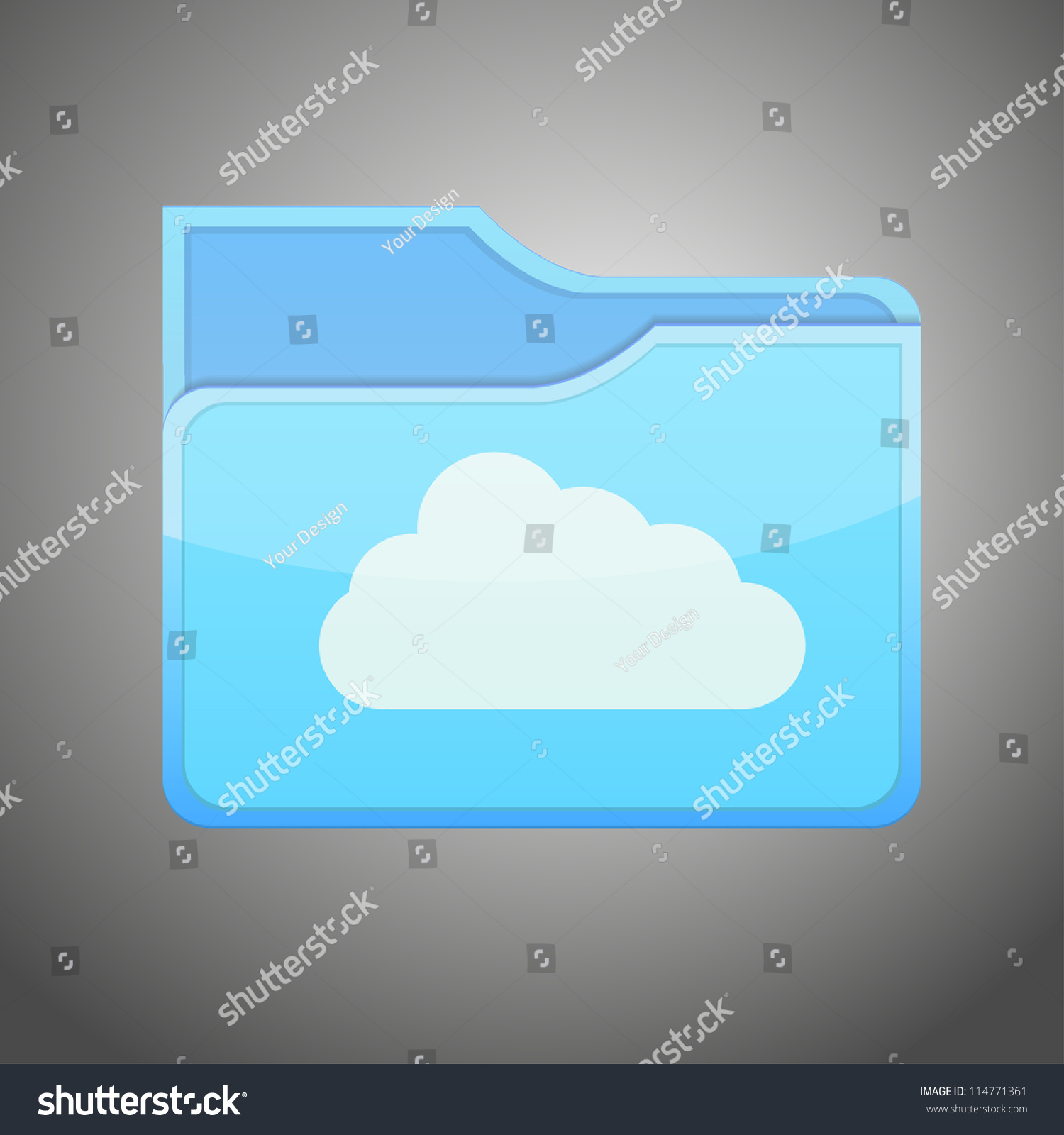 Vector Version Cloud Folder Icon 스톡 벡터(로열티 프리) 114771361 | Shutterstock
