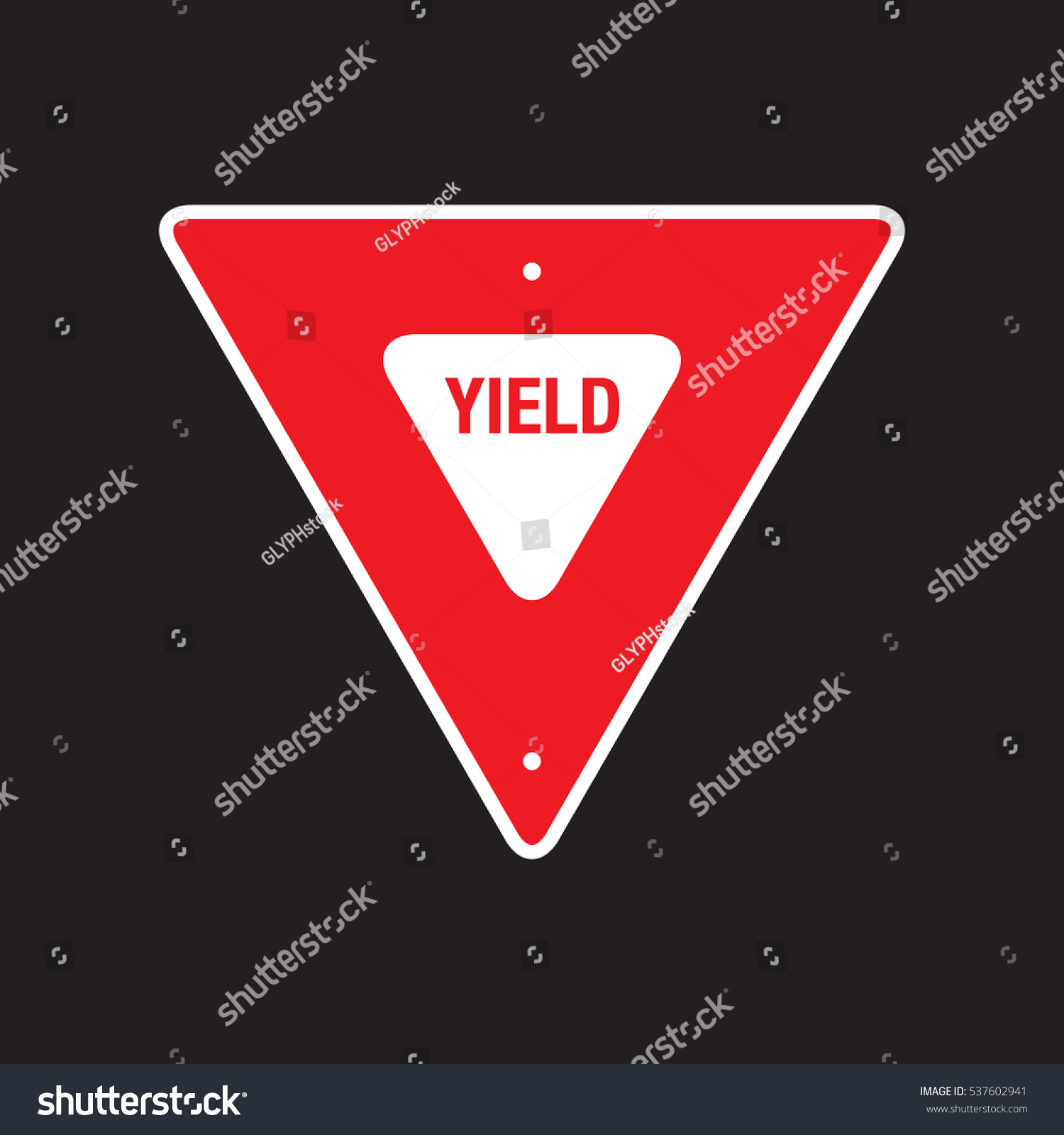 Vector Yield Sign On Simple Black Stock Vector (Royalty Free) 537602941