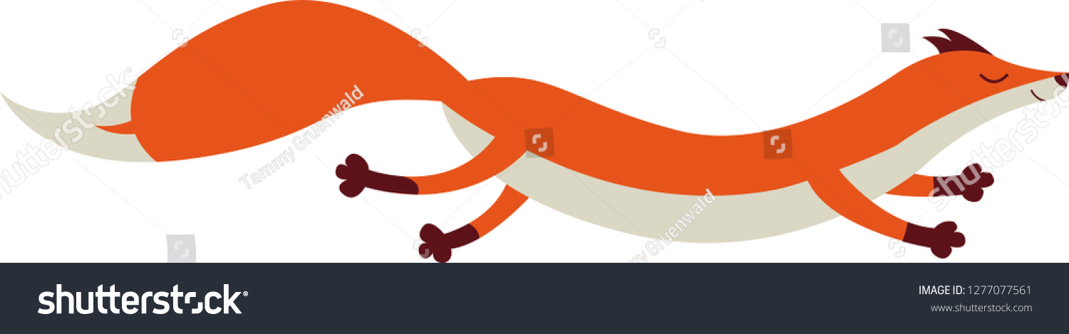 Very Long Fox Jumping Stock Vector (Royalty Free) 1277077561 | Shutterstock