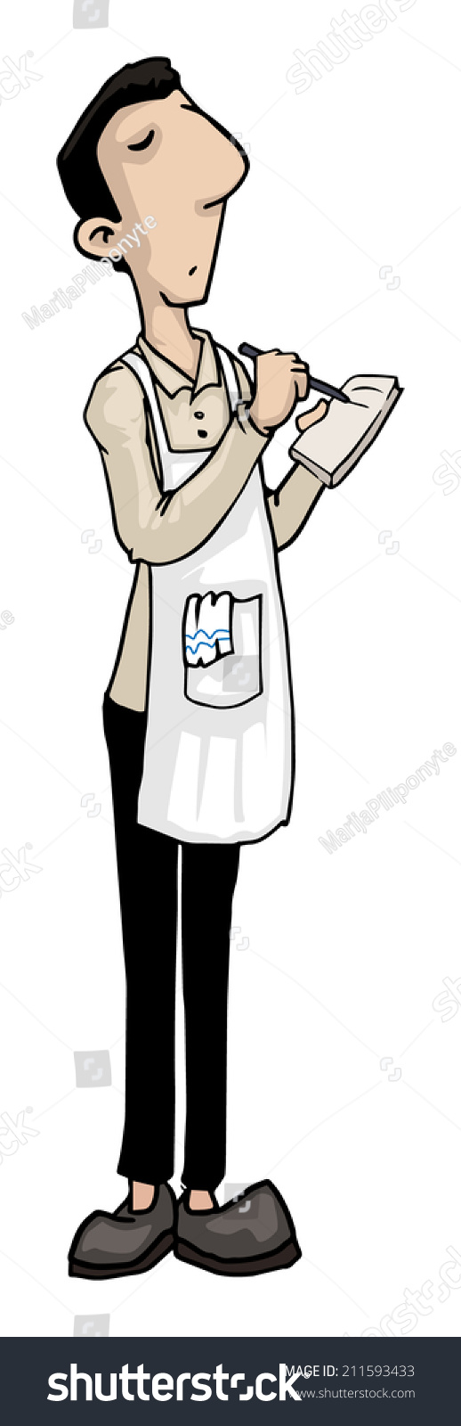 Waiter Taking Order Vector Illustration Stock Vector (Royalty Free ...