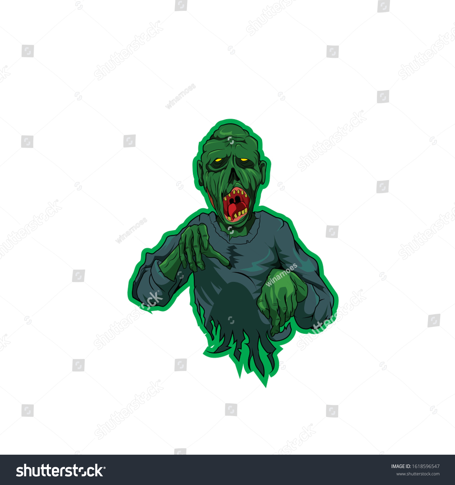 Walking Hungry Zombie Vector File Design Stock Vector (Royalty Free ...