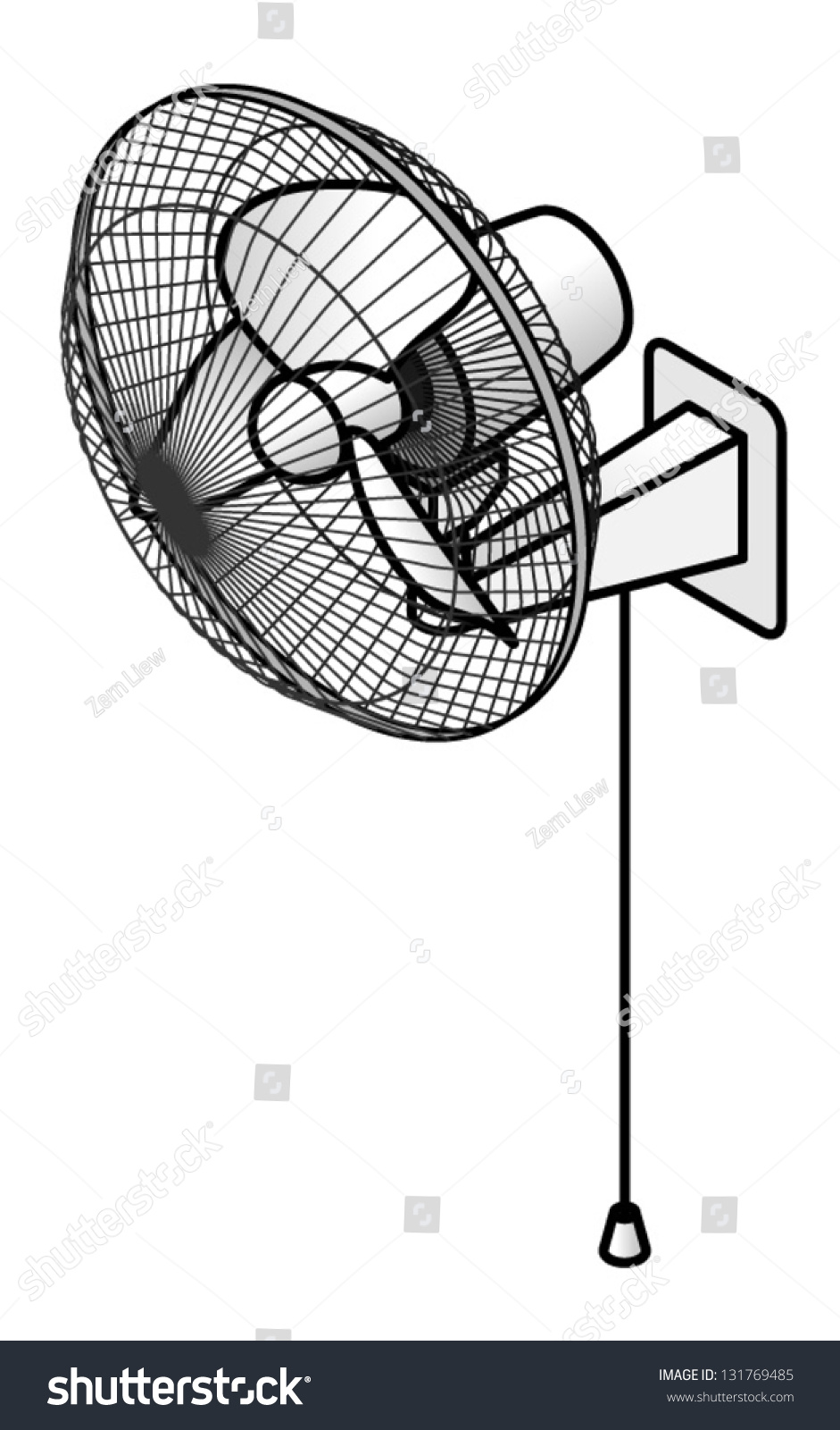 Wall Fan Pull Cord Switch Stock Vector (Royalty Free) 131769485