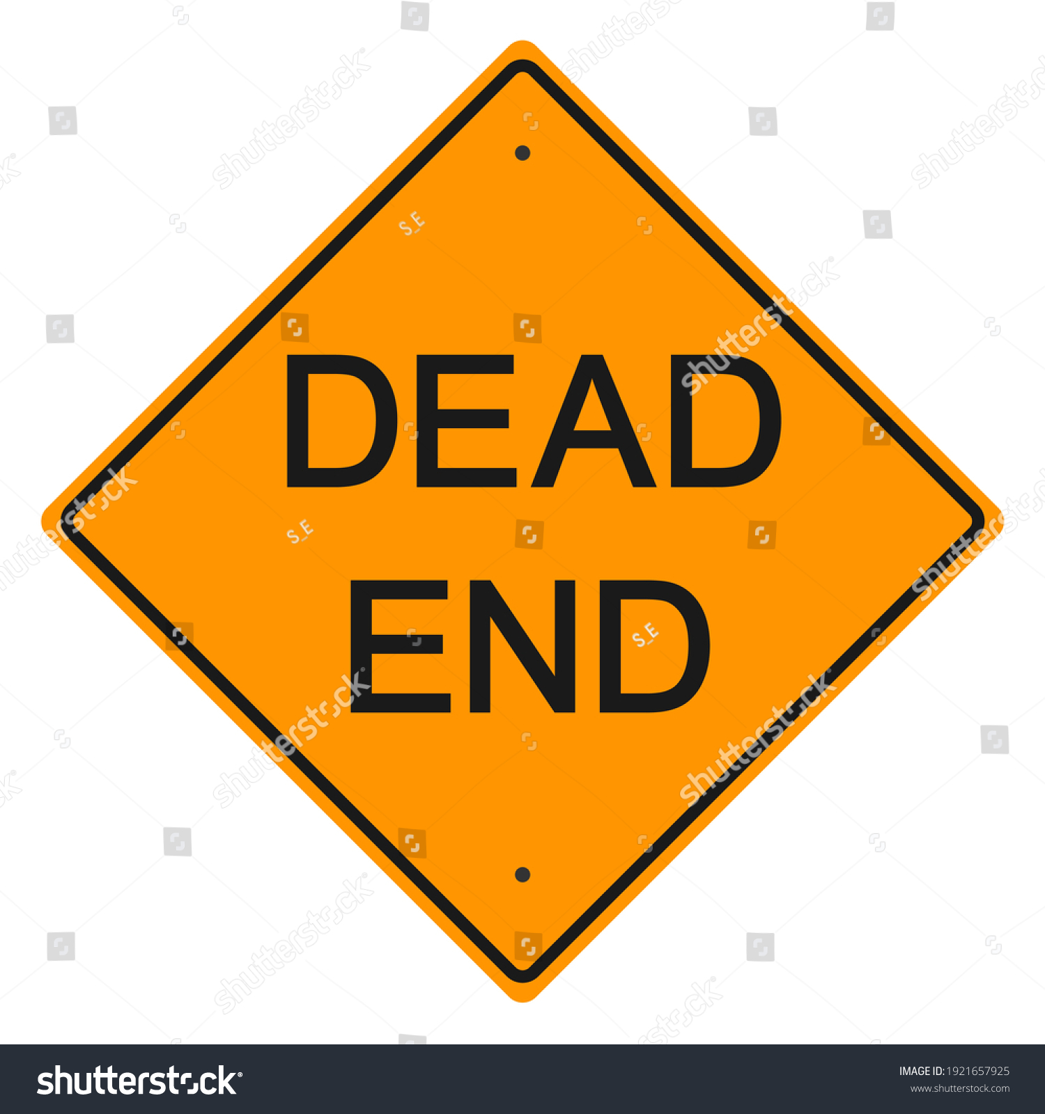Warning Sign Dead End Stock Vector (Royalty Free) 1921657925 | Shutterstock