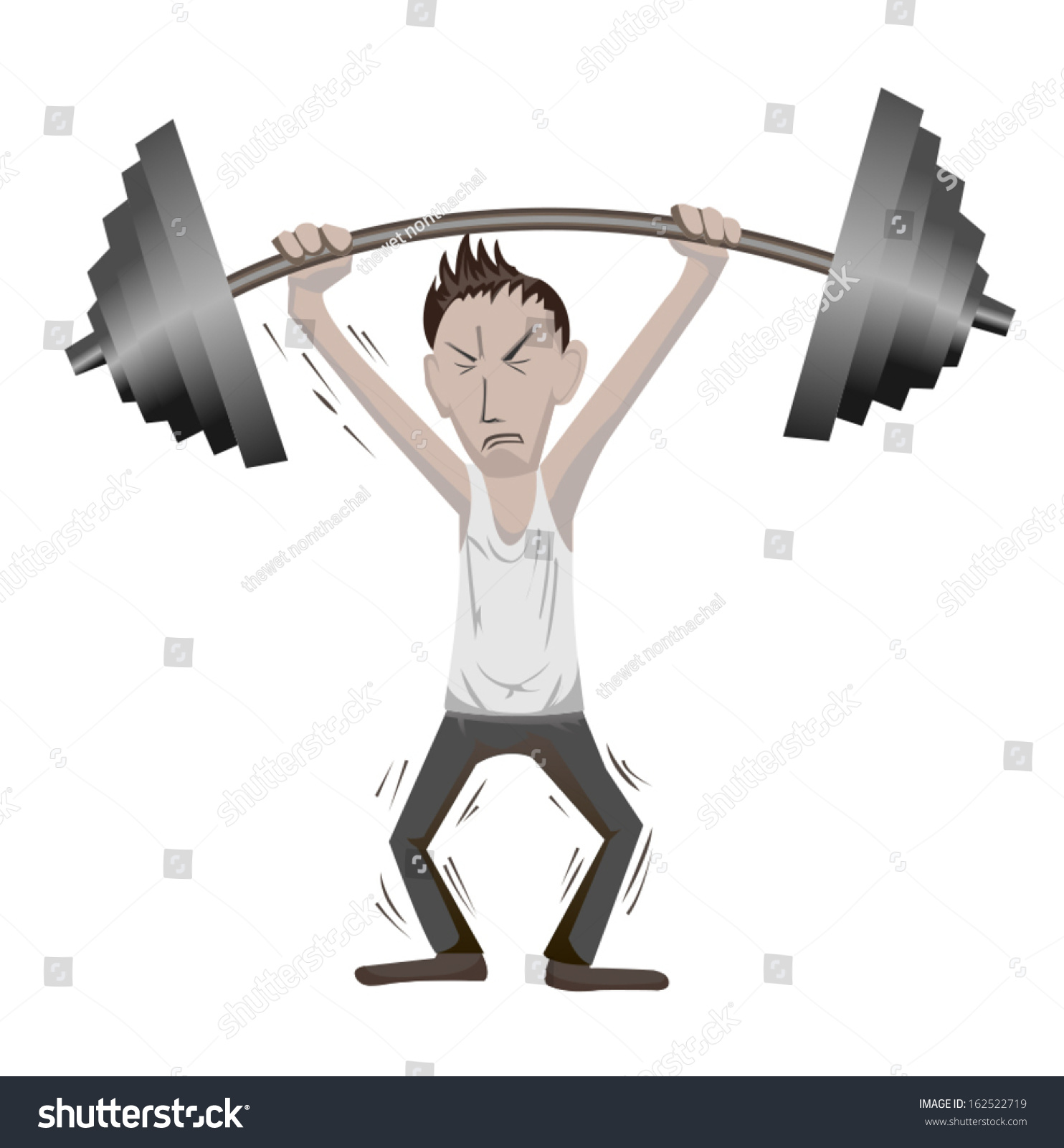 Weak Man Workout On White Background: เวกเตอร์สต็อก (ปลอดค่าลิขสิทธิ์ ...