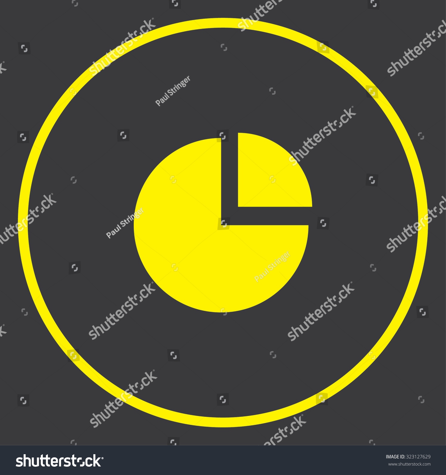 Yellow Icon Circle Pie Chart Exploded Stock Vector (Royalty Free) 323127629