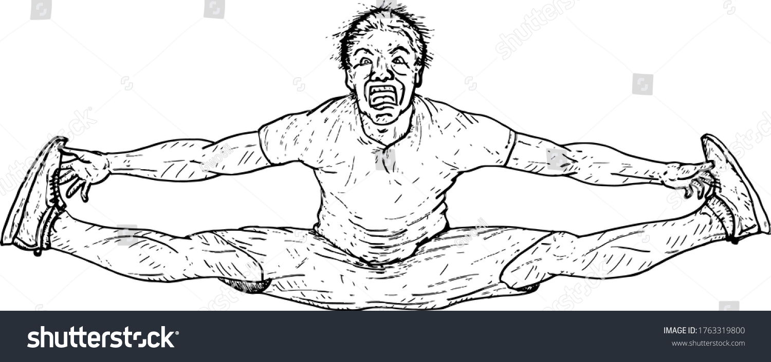 Young Boy Performing Jumping Split Hand Stock Vector (Royalty Free ...