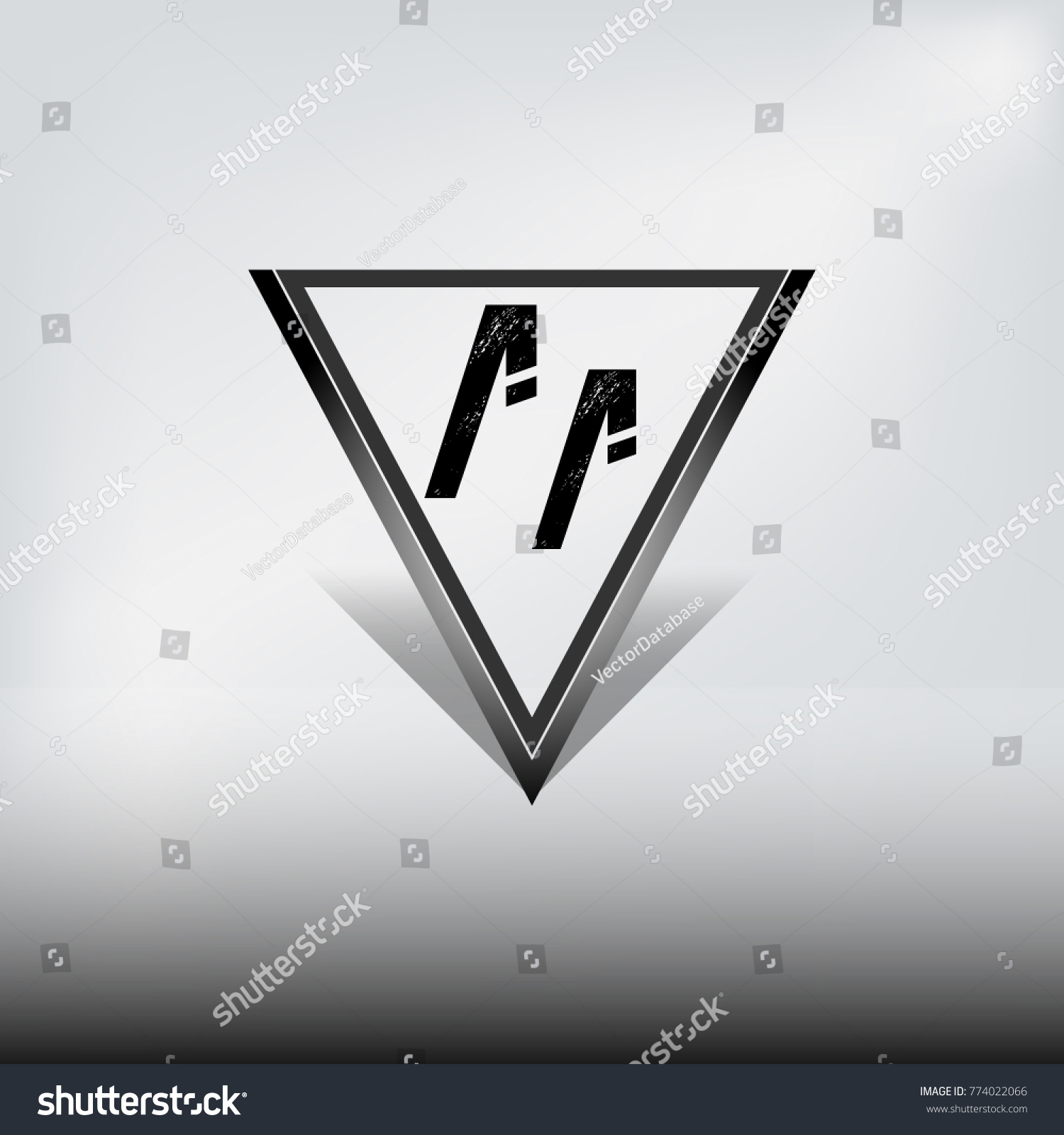 Aa Dark Triangle Logo Highlight Shadow Stock Vector (Royalty Free ...