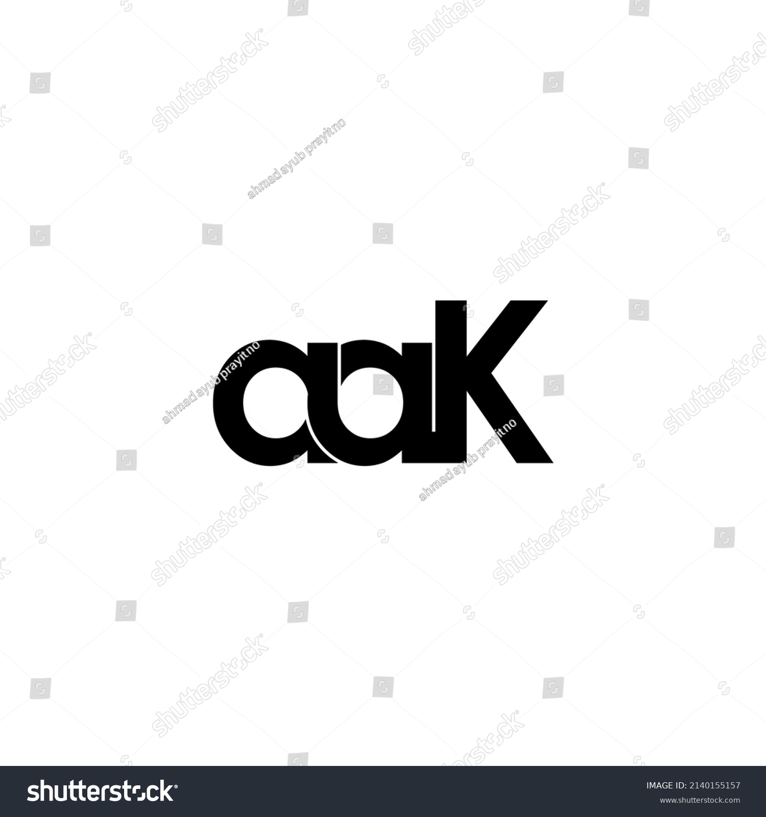 Aak Typography Letter Monogram Logo Design Stock Vector (Royalty Free ...