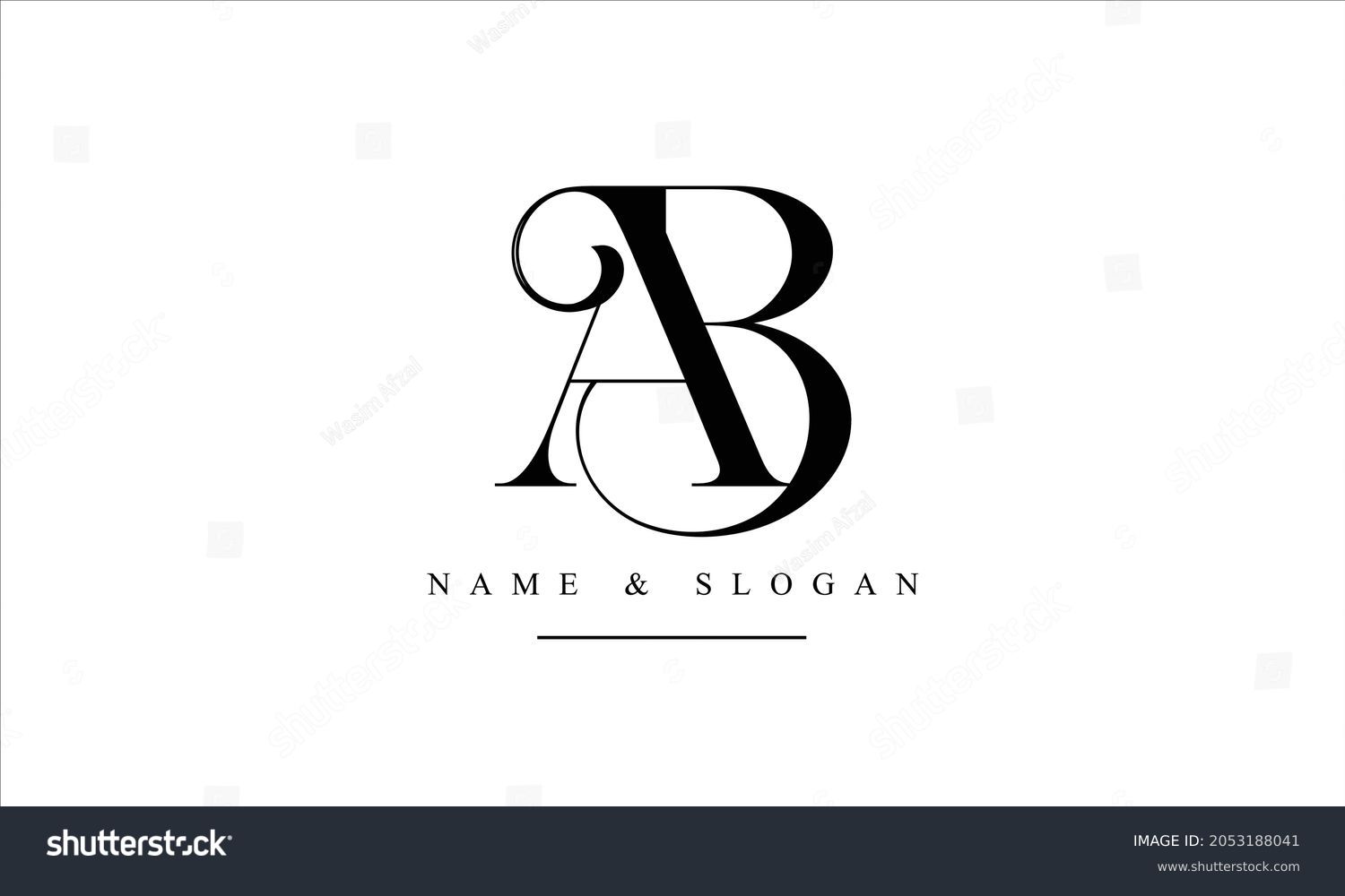 Ab Ba Abstract Letters Logo Monogram Stock Vector (Royalty Free ...