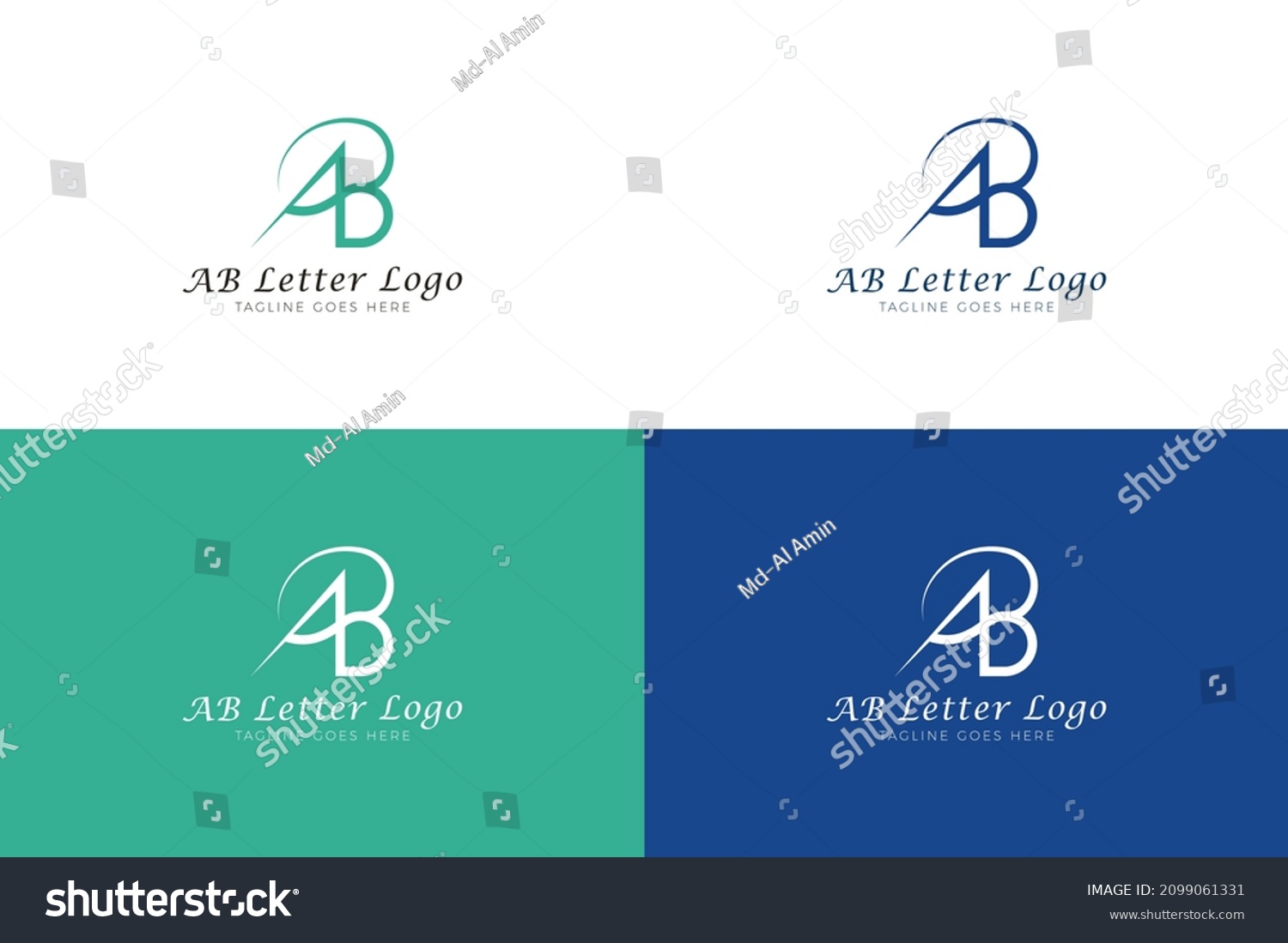 Ab Letter Logo Design Vector Stock Vector (Royalty Free) 2099061331 ...