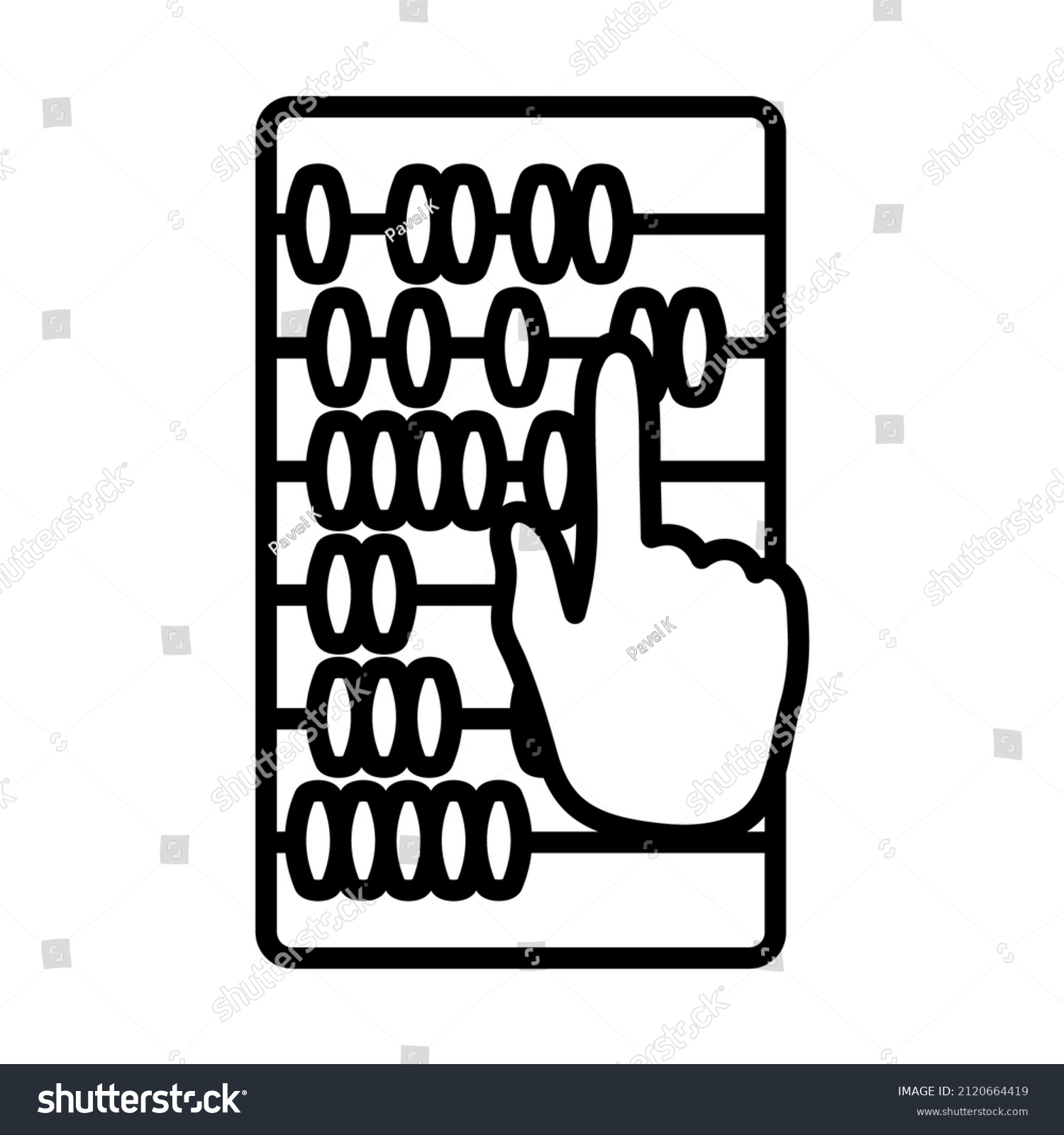 Abacus Icon Bold Outline Design Editable Stock Vector (Royalty Free ...
