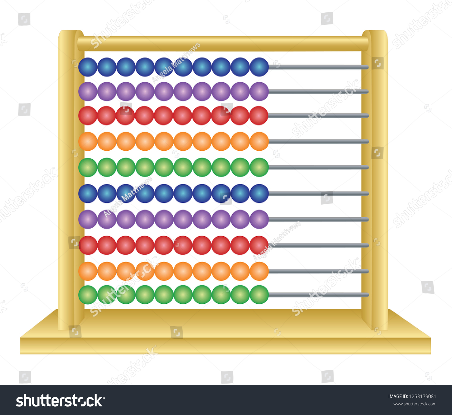Abacus Vector Illustration Educational Tool Math Stock Vector (Royalty ...