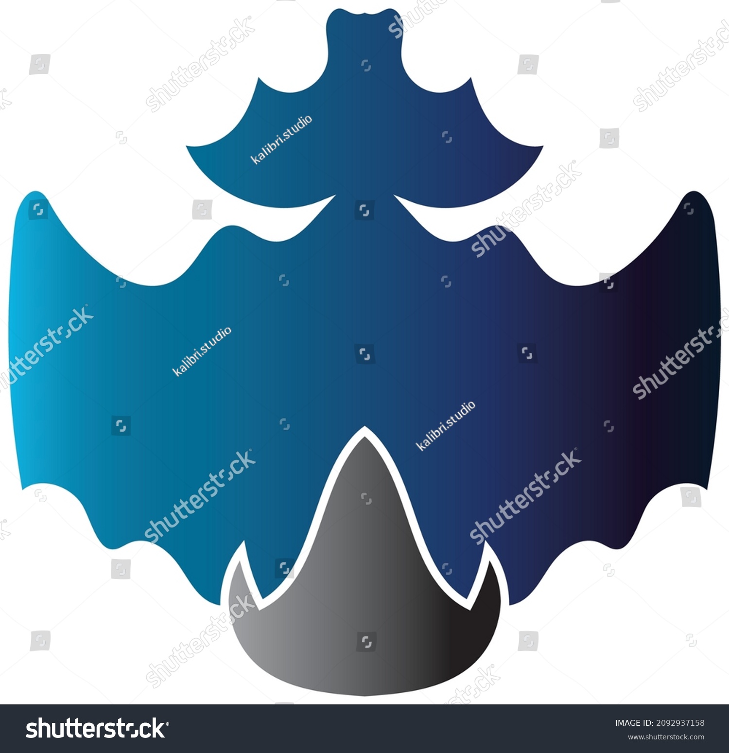 Abandoned Blue Sail Ghost Ship Logo Stock Vector (Royalty Free) 2092937158