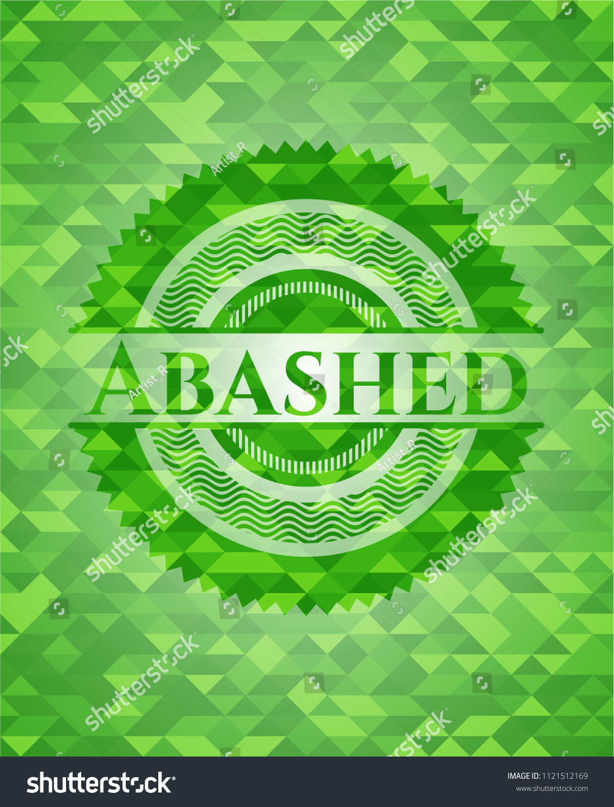 Abashed Realistic Green Emblem Mosaic Background Stock Vector (Royalty ...