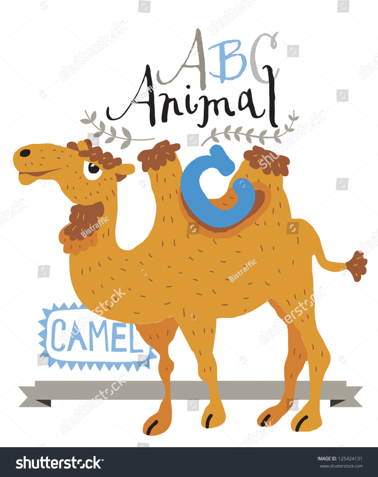 Abc Animals G Giraffe Vector Graphics Stock Vector (Royalty Free) 125424131