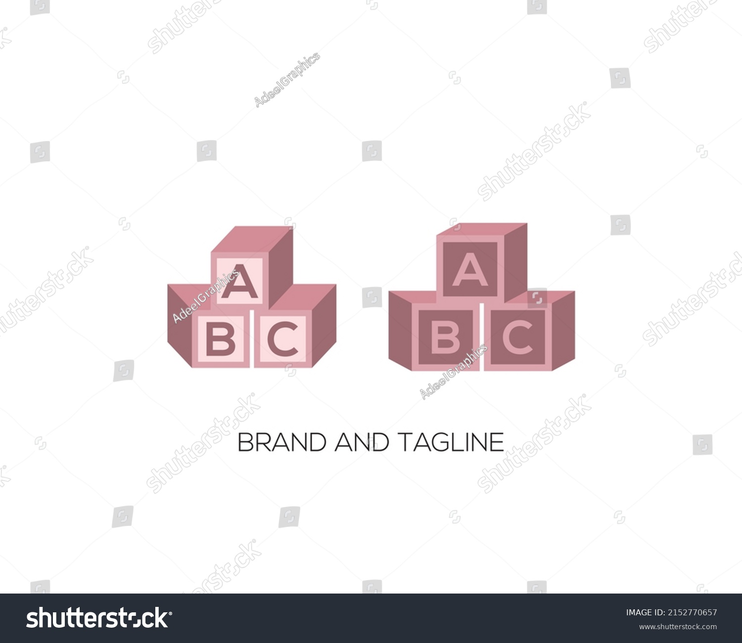 Abc Building Blocks On White Background Stock Vector (Royalty Free ...