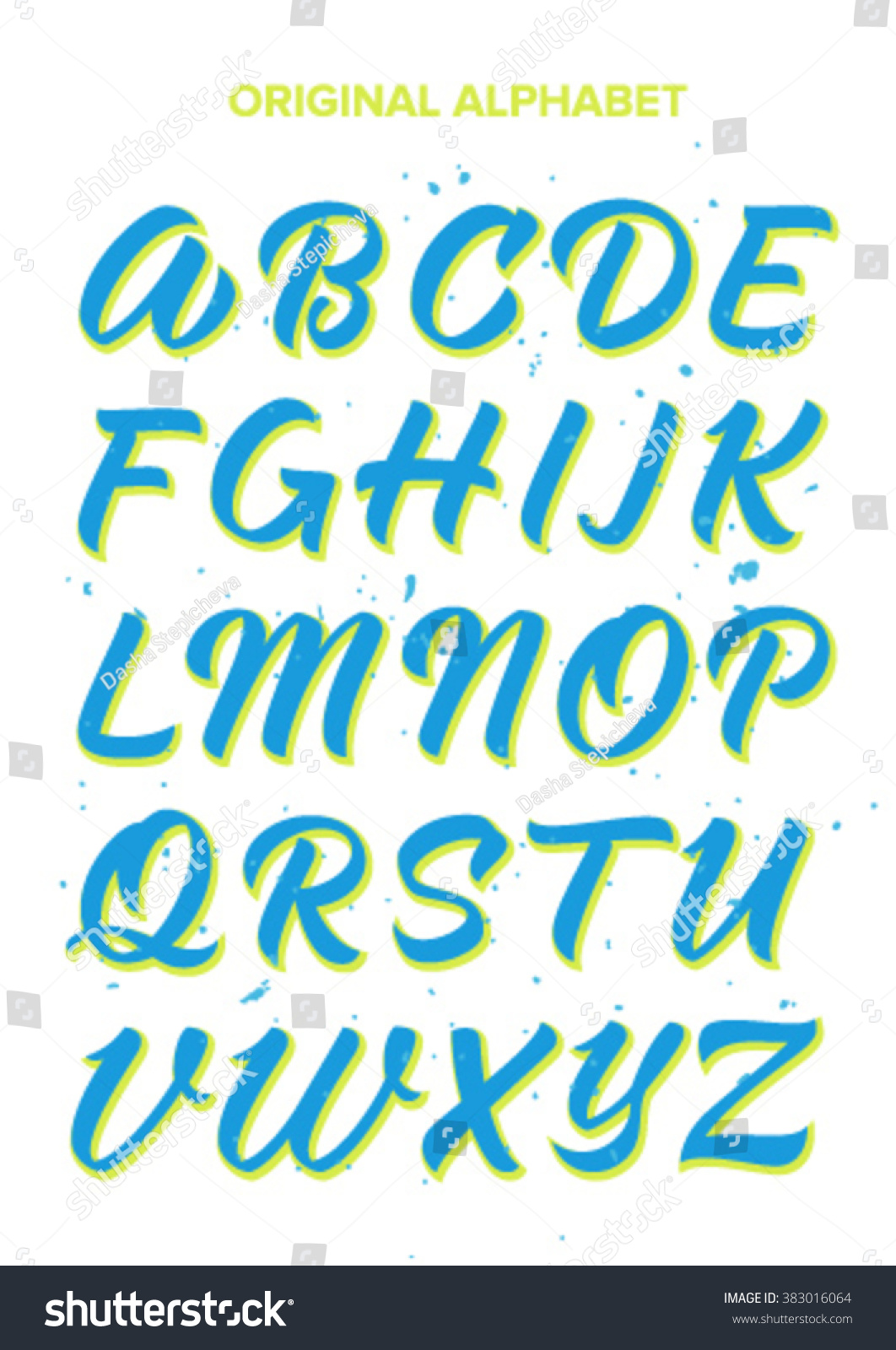 Abc Calligraphy Alphabet: vector de stock (libre de regalías) 383016064 ...