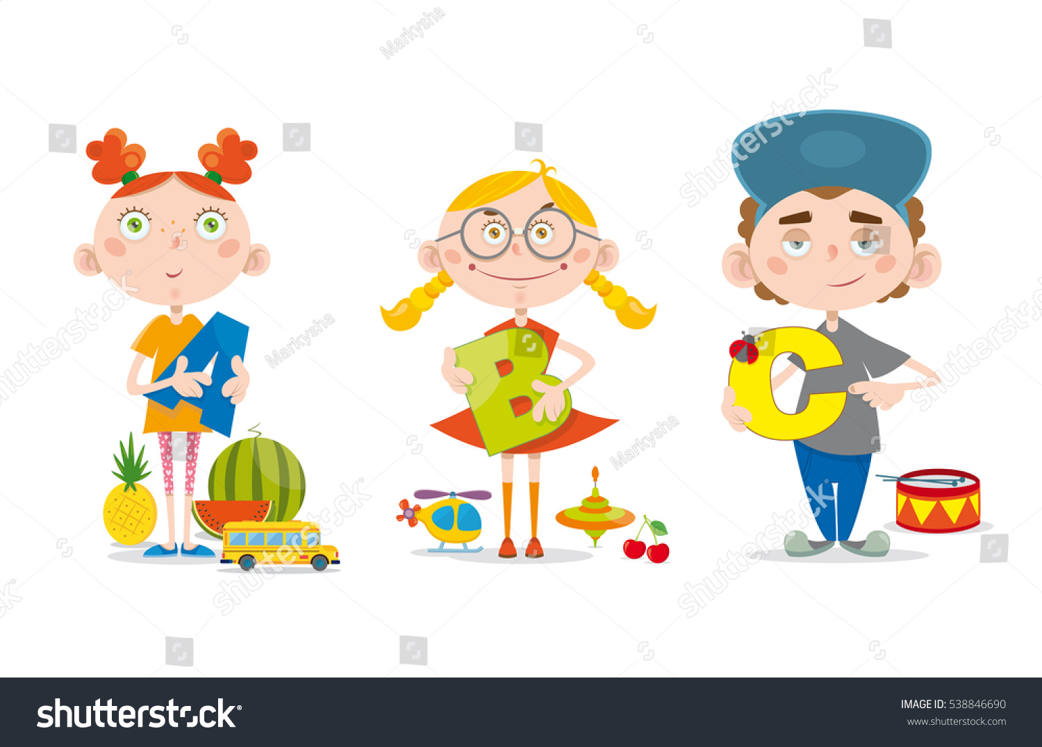Abc Children Alphabet Stock Vector (Royalty Free) 538846690 | Shutterstock