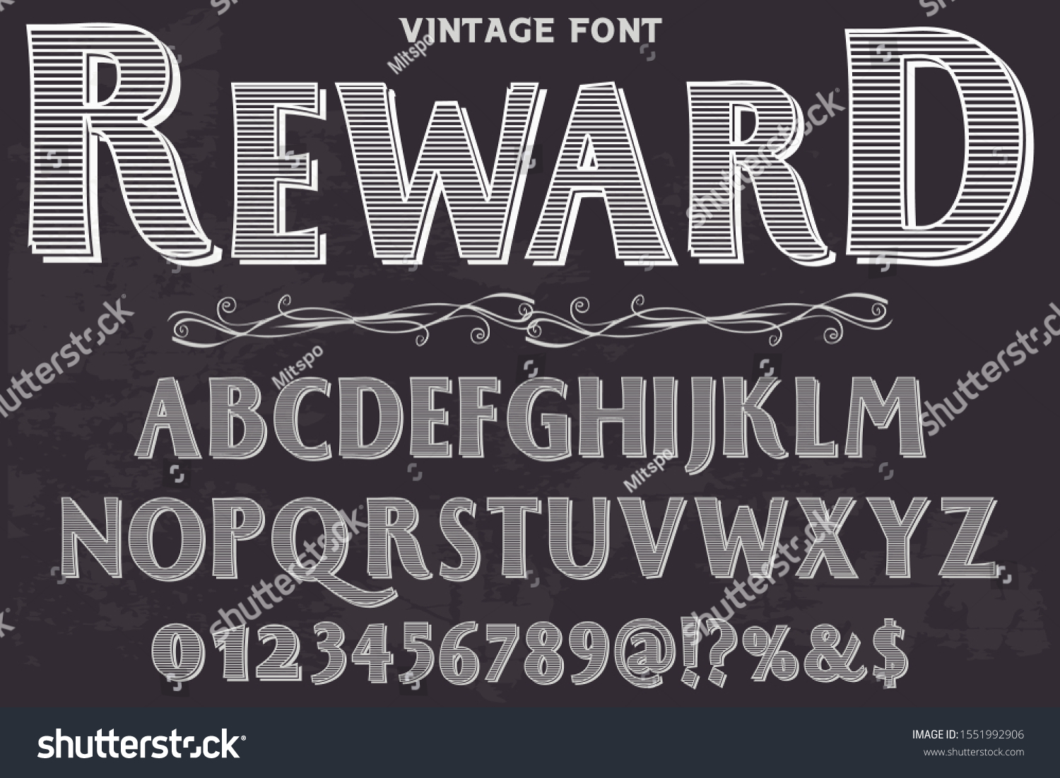 Abc Font Alphabet Script Typefaceshadow Effectvintage Stock Vector ...