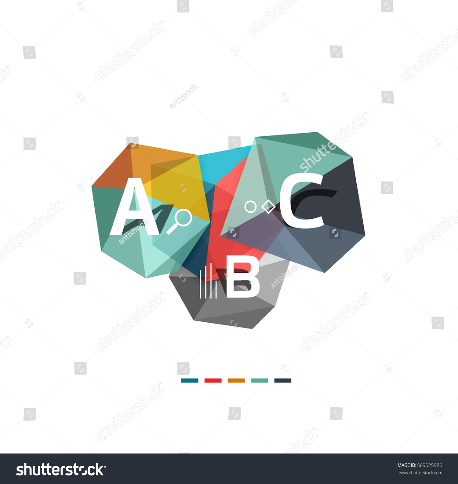 Abc Infographics Vector Geometric Low Poly Stock Vector (Royalty Free ...