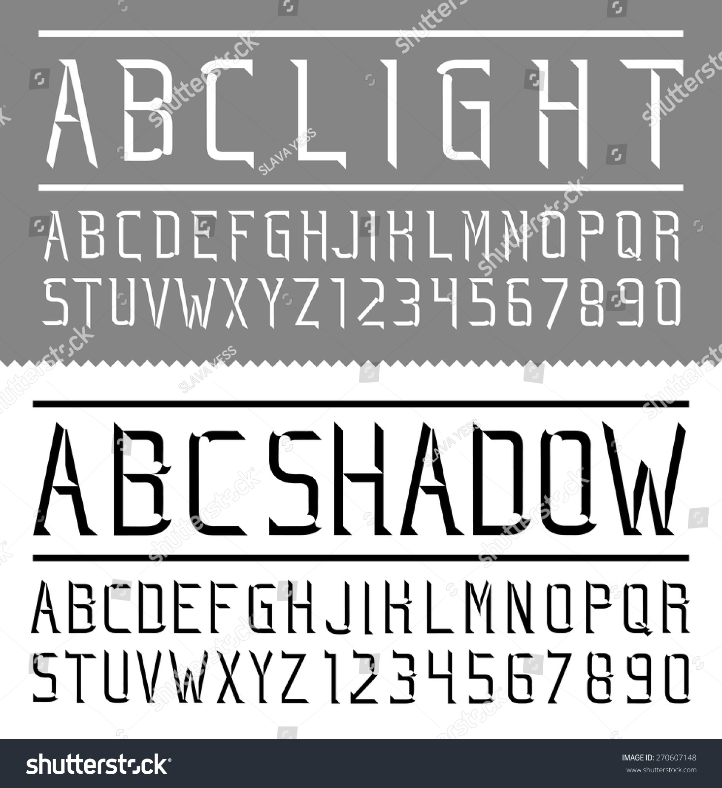 Abc Light Abc Shadow Font Numbers Stock Vector (Royalty Free) 270607148 ...