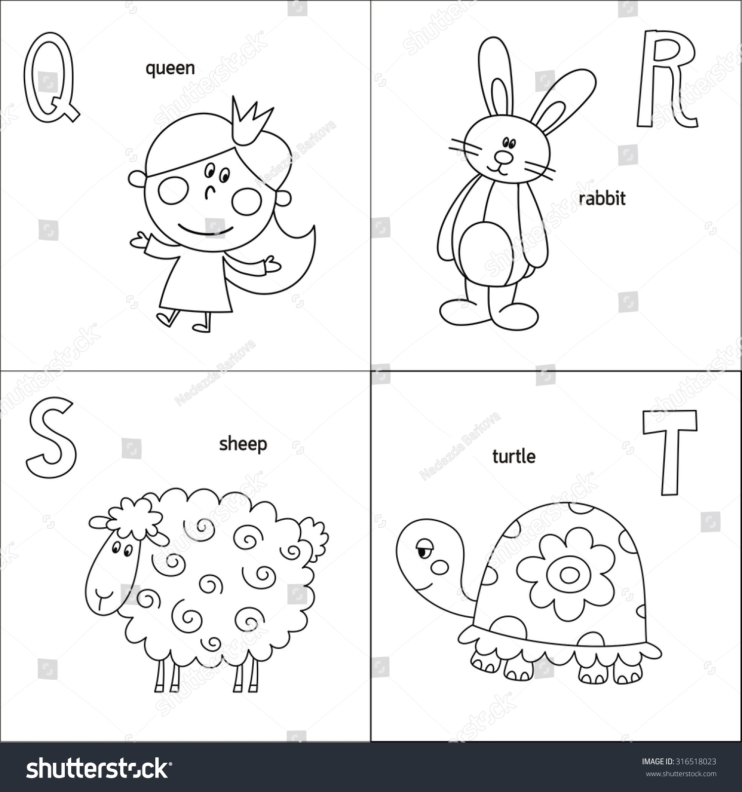 Vektor Stok Abc Vector Coloring Page Kids (Tanpa Royalti) 316518023 ...