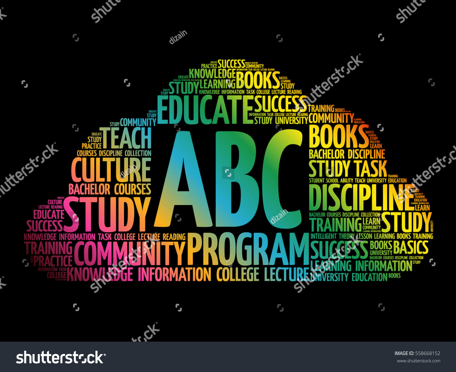 Abc Word Cloud Collage Education Concept Stock Vector (Royalty Free ...