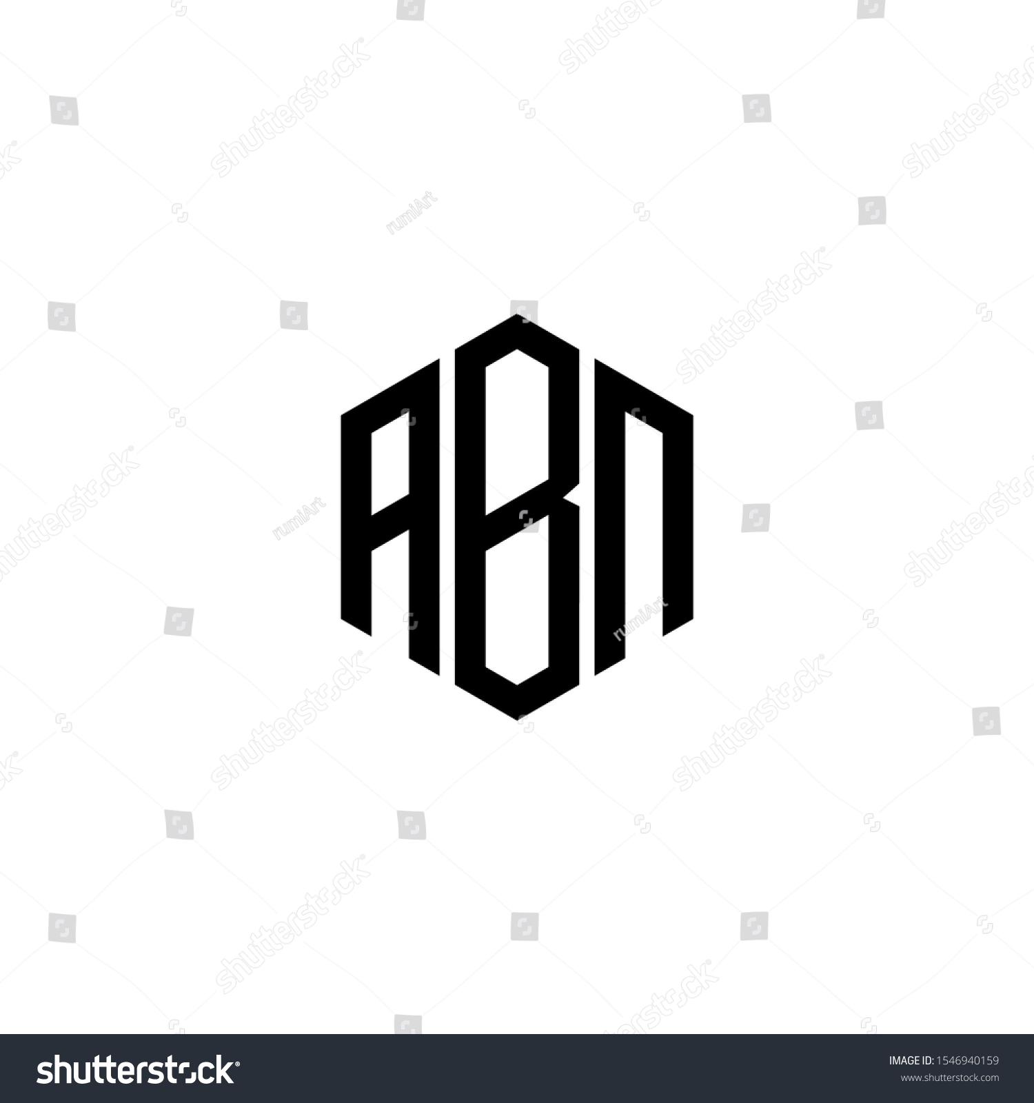 Abn Letter Logo Design Polygon Monogram Stock Vector (Royalty Free ...