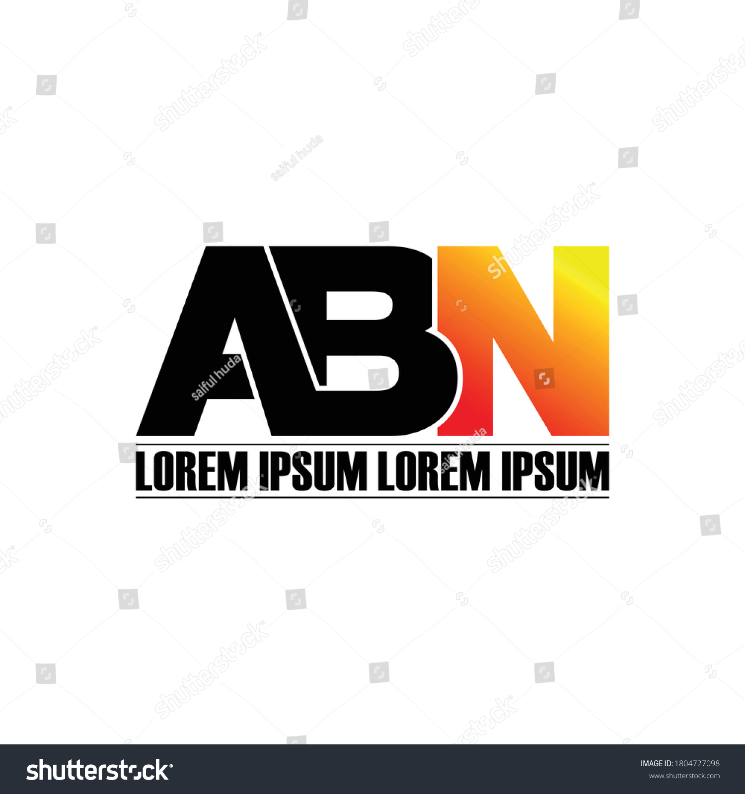 Abn Letter Monogram Logo Design Vector Stock Vector (Royalty Free ...