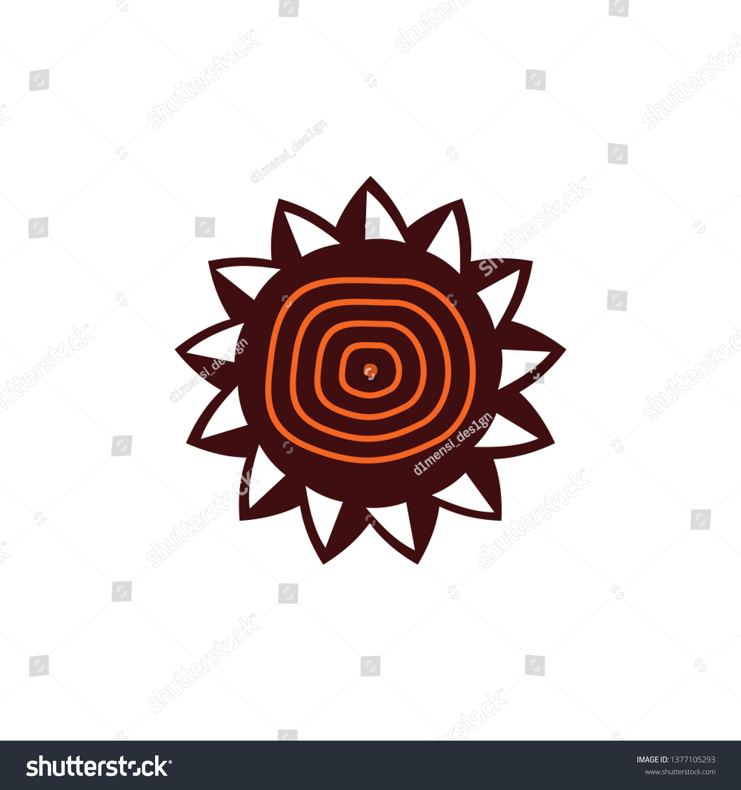Aboriginal Art Icon Logo Design Vector Stock Vector (Royalty Free ...