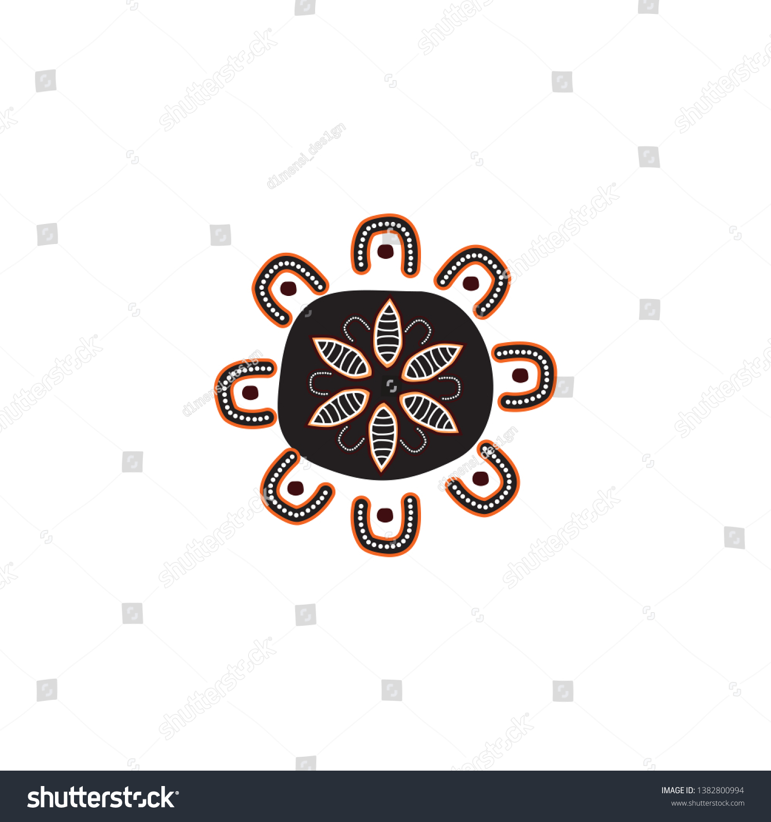 Aboriginal Art Icon Logo Design Vector Stock Vector (Royalty Free ...